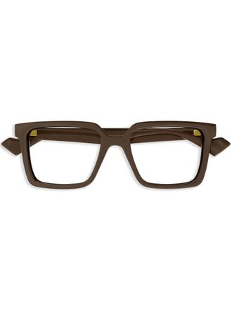 Gucci lunettes de vue rectangulaires - Marron