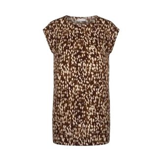 Am&eacute;lie & Am&eacute;lie Perugiaprint Jurk - Femme - Tops - Brun - Taille: 38/40 FR