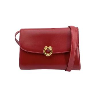 Gucci Sac bandouli&egrave;re vintage rouge en cuir avec fermoir dor&eacute; - Femme - Pre-owned - Rouge - Taille: ONE Size