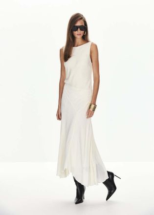 Mango Haut satin&eacute; dos drap&eacute; &eacute;cru - Femme - XS - MANGO