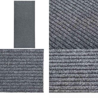 vidaXL Vidaxl - Schmutzfangl&auml;ufer Grau 100x250 cm - Schmutzfangmatte - Laufmatte - Flurmatten - Wohnzimmerteppich - Treppenlaufmatte - Home & Living