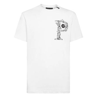 Philipp Plein T-shirt Rundhals SS Money - - Tops - Herren - Wei&szlig; - 3XL