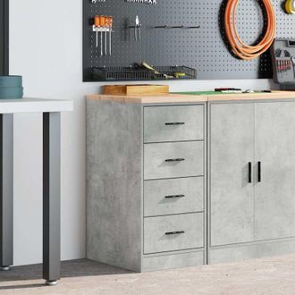 vidaXL Armoire de rangement de garage gris b&eacute;ton 40x51x85 cm bois pin vidaXL