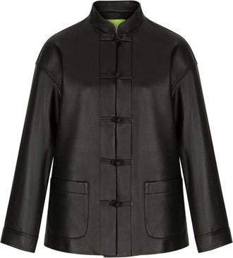 Shanghai Tang veste de moto en cuir - Noir