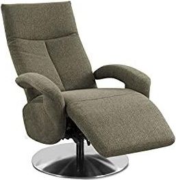 Cavadore TV-Sessel Tirol / Fernsehsessel mit manuell verstellbarer Relaxfunktion / 74 x 112 x 82 / Strukturstoff: Grün