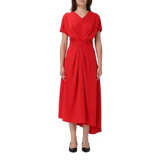 Meimeij Robe Longue Asym&eacute;trique - Femme - Robes - Rouge - Taille: 38 FR