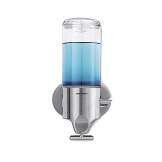 Simplehuman BT1034 pompe murale simple 444 ml, distributeur de savon mural pour douche, salle de bain, acier inoxydable bross&eacute;