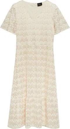 s.Oliver Midikleid Kleid Midi-Kleid mit Glitzergarn und Ajourmuster