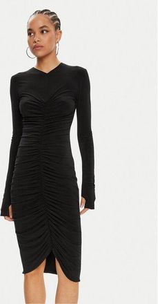 Norma Kamali Coctailkleid KK1243PLD25001 Schwarz Slim Fit