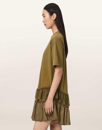 AllSaints robe Feyre en vert kaki