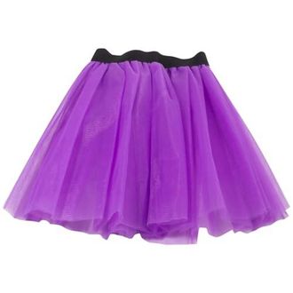 Generic Jupe tutu en tulle &eacute;lastique pour fille - Jupe courte en tulle - Multicouche - Jupe de danse trap&egrave;ze pour enfants - Style r&eacute;tro rockabilly, violet, ta