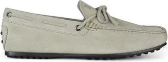 Tod's Tods Loafer - Minimalistic Grey Suede Loafers With Tied Laces - Gr. 40 (EU) - in Wei&szlig; - f&uuml;r Damen