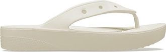 Crocs Femme Classic Platform Flip W Tongs, Bone, 42/43 EU