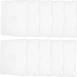 Soimiss 12 Stück Teiliges Ultradünnes CD Box Transparent mit Schutzfolie Tragbare DVD hülle für Heimkino Separater Einleger Kompakte Aufbewahrung Weiße CD hül