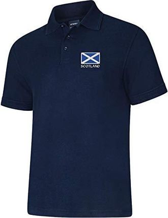 Uneek clothing Polo drapeau de lÉcosse - Unisexe - Couleur bleu marine - XS à 8XL - Bleu - XXXX-Large