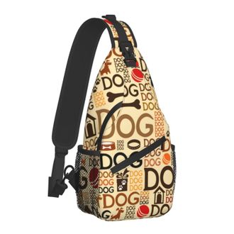 AOOEDM Hunde Sling Bag für Damen Herren, Animal Design Crossbody Umhängetaschen Casual Sling Rucksack Brusttasche Reisen Wandern Daypack für Outdoor