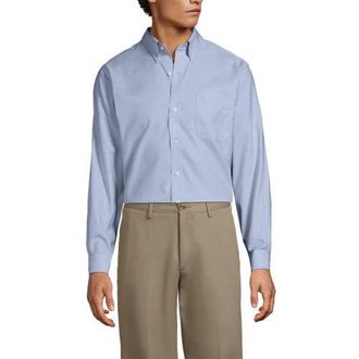 Lands End CLASSIC FIT. Buttondown-Kragen. Oxfordhemd, Herren, Gr&ouml;&szlig;e:41 84 regular, Blau, Baumwolle, by Lands End