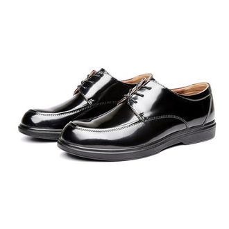 AlltheMen Chaussures en Cuir Hommes Classiques Formal Oxford &agrave; Bout Rond Couleur Uni Derby &agrave; Lacets Elegant Mariage Noir 42