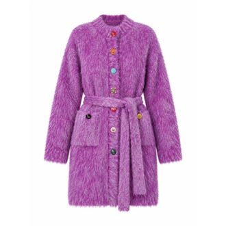 Dolce & Gabbana Cardigan Long - Femme - Pulls - Violet - Taille: 38 FR