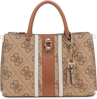 Guess Handtasche Umh&auml;ngetasche Erenia Girlfriend Satchel Latte Logo hellbraun