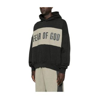 Fear of God Homme, Sweatshirts et sweats &agrave; capuche, Gris, Taille: M Sweat &agrave; capuche court et d&eacute;contract&eacute; &agrave; panneaux