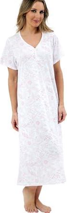 Marlon Linzi Chemise de Nuit Longue en Jersey Doux avec Boutons pour Femme