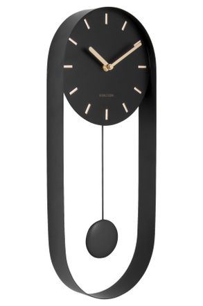 Karlsson Wanduhr Pendulum Charm, Schwarz, Metall, 20x50x5 cm, Dekoration, Uhren, Wanduhren