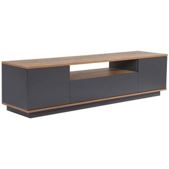 Hanah Home Meuble TV en bois Veramont - 180 x 44 x 44 cm - Gris anthracite