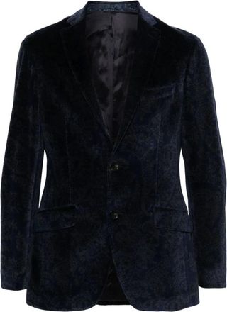 Etro Homme, Vestes, Bleu, Taille: M Blazer Casual Velours Bleu