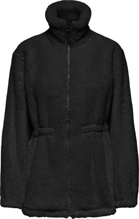 Only Pl&uuml;schjacke ONLY ONLCONTACT COAT CC OTW, Damen, Gr. XL, schwarz, Pl&uuml;sch, Obermaterial: 100% Polyester, unifarben, normal, Jacken, Kunstfaser, Pl&uuml;sch