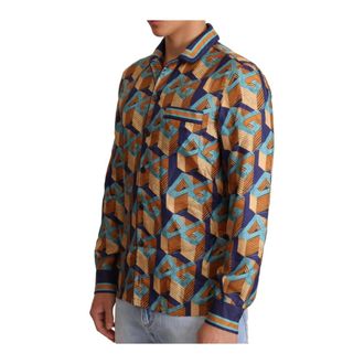 Dolce & Gabbana Chemise en soie &agrave; imprim&eacute; g&eacute;om&eacute;trique - Homme - Chemises - Multicolore - Taille: S