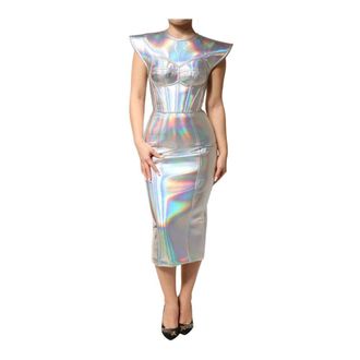 Dolce & Gabbana Robe Mi-longue Iris&eacute;e Coupe Droite - Femme - Robes - Multicolore - Taille: 34 FR