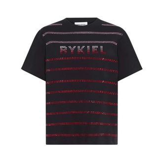 Sonia Rykiel T-shirt &agrave; strass - Femme - Tops - Noir - Taille: 42 FR