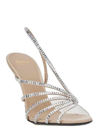 Alev&igrave; Womens Heeled Shoes Star Xtal 95 Metallic Silk