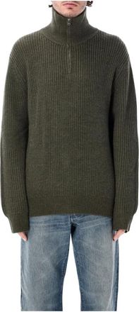 A.P.C. Daniel Pullover mit Viertelrei&szlig;verschluss - - Knitwear - Herren - Gr&uuml;n - L