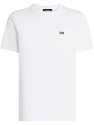 Dolce & Gabbana t-shirt à plaque logo - Blanc