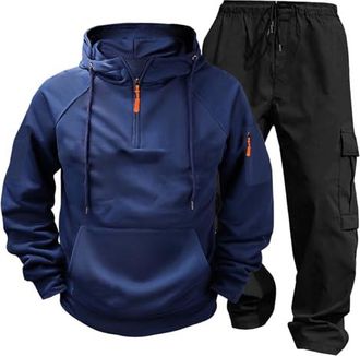Generic Ensemble Surv&ecirc;tement Homme Sweat &Agrave; Capuche Et Pantalon Tracksuit D&eacute;contract&eacute; Mode Tenue Sport Homme D&eacute;contract&eacute; Ensemble 2 Pi&egrave;ces V&ecirc;tement De Sport Ch