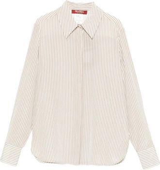 Max Mara Femme, Blouses et Chemises, Beige, Taille: 36 FR Flirt Striped Shirt