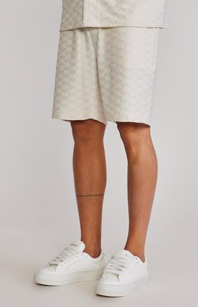 Siksilk Herren Ecru Frottee-Shorts XXL