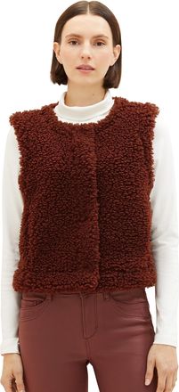 Tom Tailor Damen 1038190 Teddy Weste, 30337-raisin, XXXL