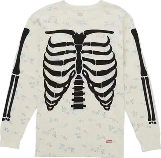 SUPREME bones-print crew-neck T-shirt - Nude