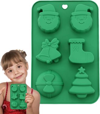 Generic Weihnachten Silikonformen, Weihnachten Süßigkeiten Form - Silikon Backform Weihnachten Thema Backform für Eiswürfel, Schokolade, Pudding, Kuchendekora