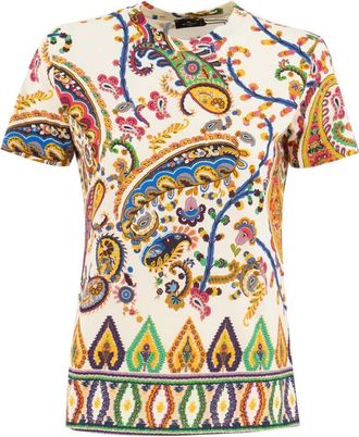 Etro Femme, Tops, Multicolore, Taille: 44 FR T-shirt Imprim&eacute; en Coton