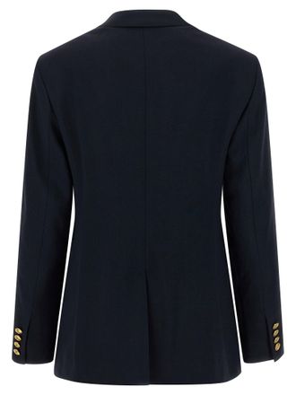 Polo Ralph Lauren Double-Breasted Wool Cr&ecirc;pe Blazer - Black