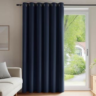 Deconovo Rideaux Occultants Isolant Thermique Anti Froid, 200X290 CM (Largeur X Hauteur), Rideaux pour Chambre Gar?on, Design Moderne &agrave; Oeillets, Bleu Marine, 