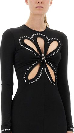 Paco Rabanne Viscose Second Skin Long Dress - Black
