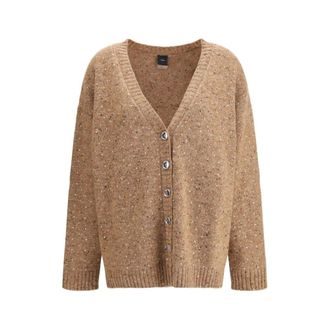 Pinko Pinko, Femme, Pulls, Beige, Taille: 38 FR Marche Cardigan