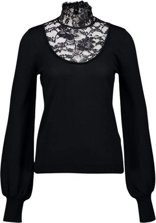 Valentino Garavani Femme, Pulls, Noir, Taille: 40 FR Pull en laine avec dentelle