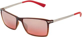 Police Homme, Accessoires, Rouge, Taille: ONE Size Lunettes de soleil &agrave; injection rouge Filtre UV 2