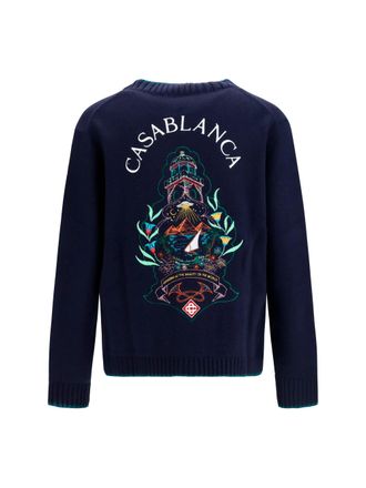 Casablanca Mens Hotel Crest Cardigan Sweater